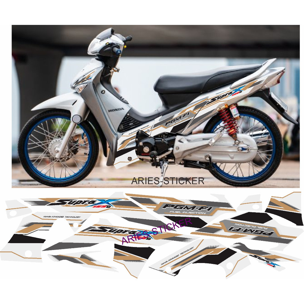 Jual STRIPING STIKER SUPRA X 125 OLD CUSTOM INJECTION PUTIH | Shopee ...