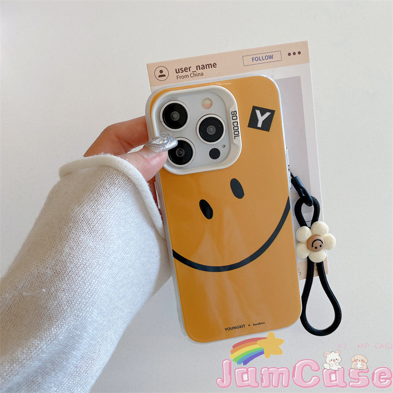 Jual 【Jam Case】case iPhone Wajah tersenyum kuning Casing ponsel cocok ...
