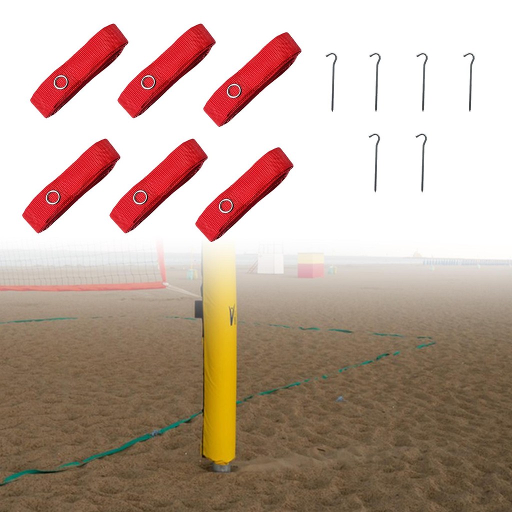 Jual 6x Beach Volleyball Lines Equipment Portable 8M Long Red Lines ...
