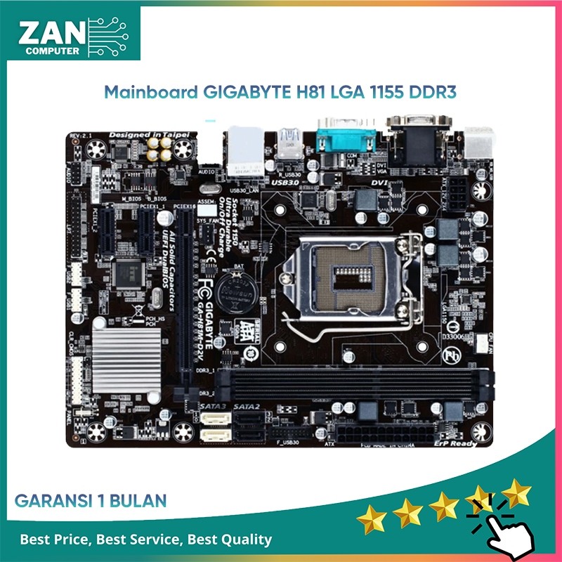 Jual Mainboard H81 LGA 1150 Intel Gigabyte DDR3 Support Gen4 / Motherboard H81 PC Gaming Mobo ...