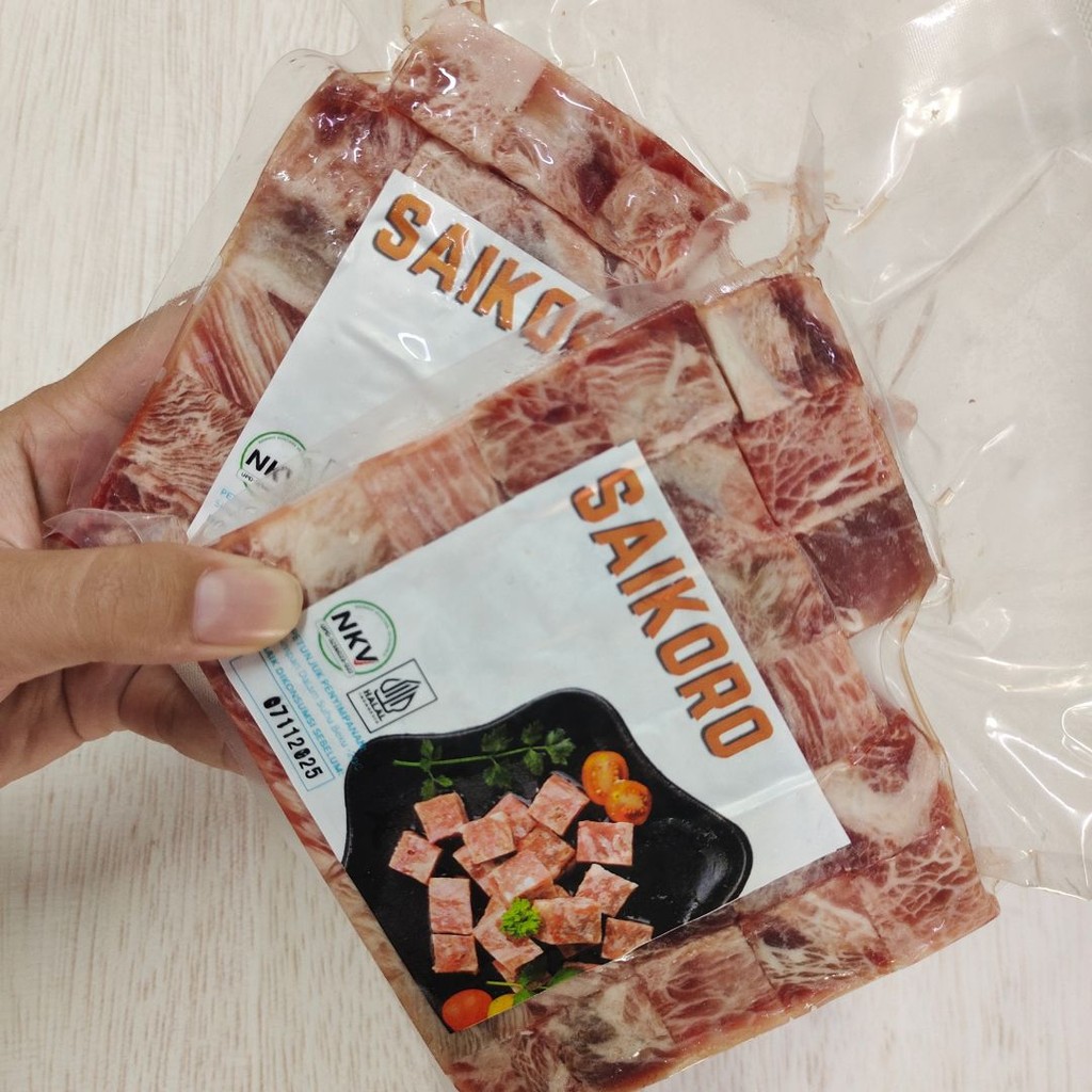 Jual Saikoro Beef Wagyu Halal - 1000 gram Beef Cubes Meltique Daging ...