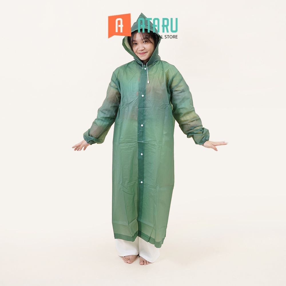 Jual Ataru Jas Hujan Panjang Pvc - Hijau Army Long Raincoat Mantel ...