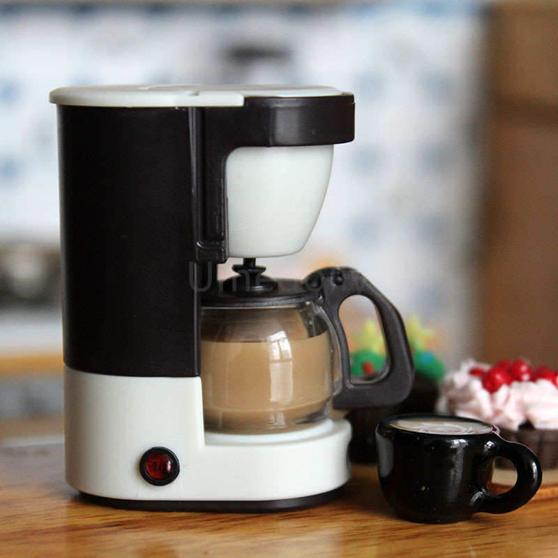 Jual 1PCS 1/6 Scale Cute Mini Coffee Machine Model Miniature Dollhouse ...