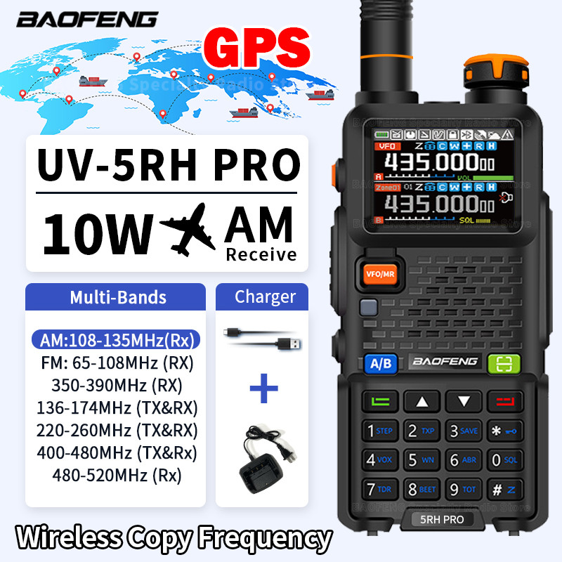 Jual Baofeng UV-5RH PRO Walkie Talkie GPS Multi Band AM FM Type-C Wirless Copy Frequency Ham Two ...