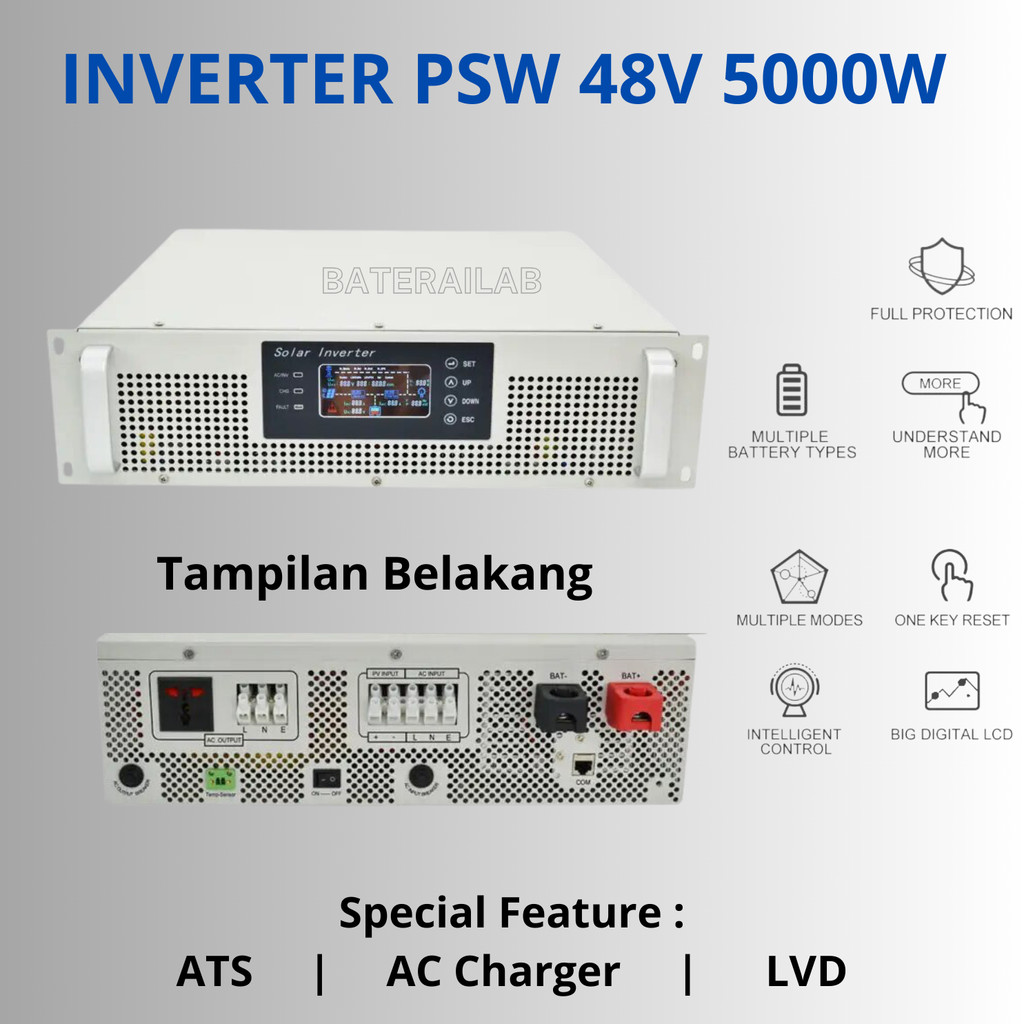 Jual 48V 5000w JNGE Rackmount Offgrid Inverter Low Frequency Toroid ATS ...