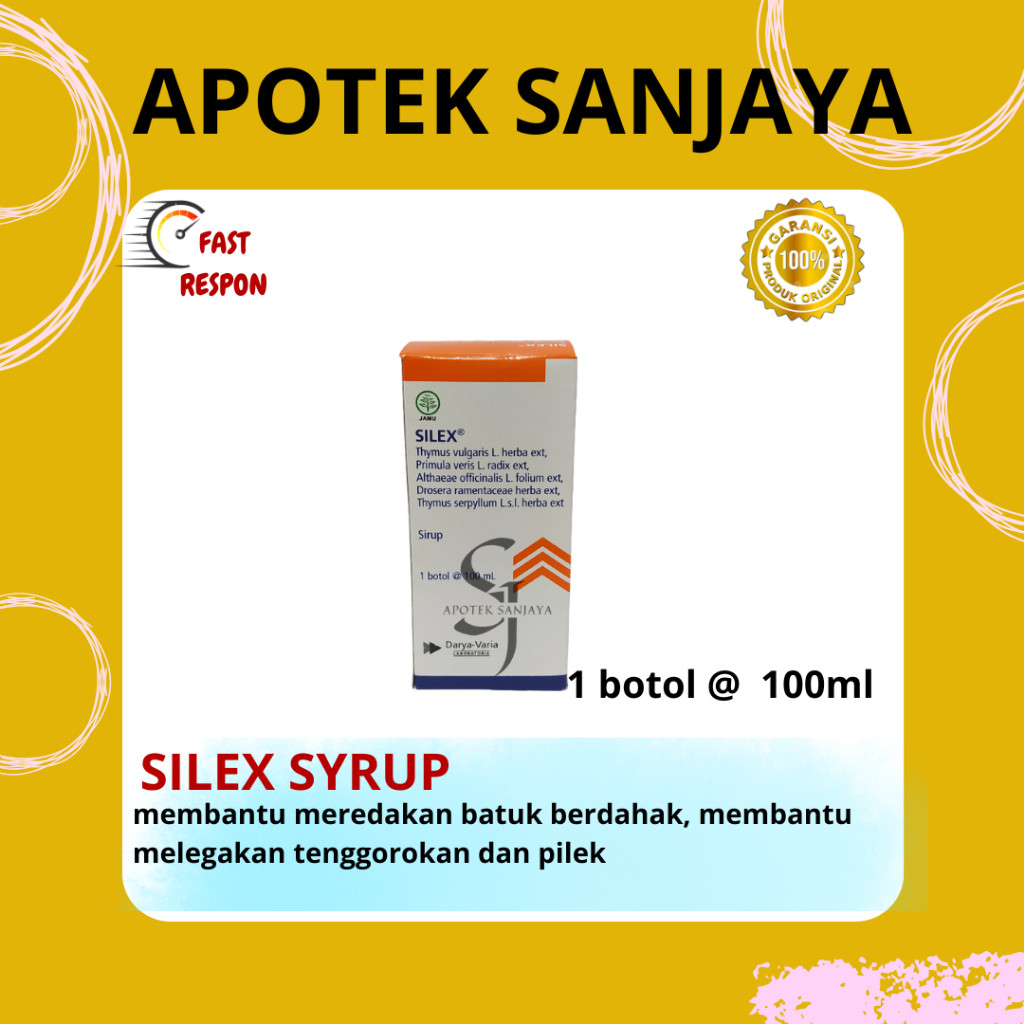 Jual Obat Batuk Silex Sirup 100ml / Silex Obat Batuk Berdahak dan Pilek ...