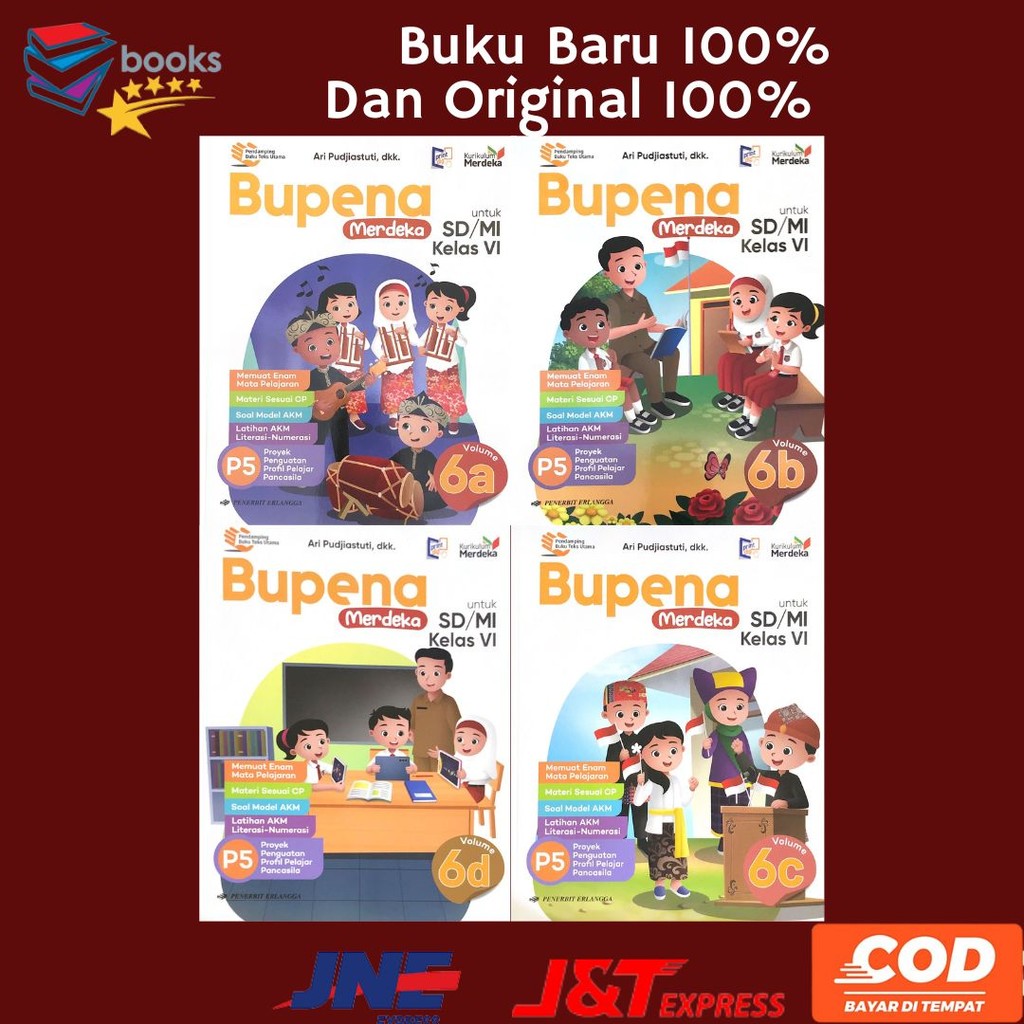 Jual Buku Bupena Kelas 6A 6B 6C 6D SD/MI - Kurikulum Merdeka Penerbit Erlangga | Shopee Indonesia