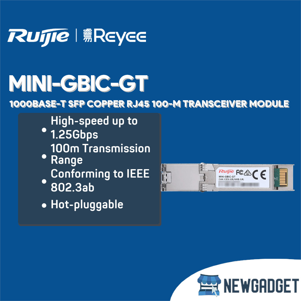Jual RUIJIE REYEE MINI-GBIC-GT 1000BASE-T SFP COPPER RJ45 100-M ...
