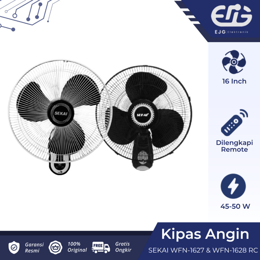 Jual Sekai Kipas Angin Dinding Remote WFN 1628 RC WFN 1627 RC - Wall Fan Remote WFN1628RC ...