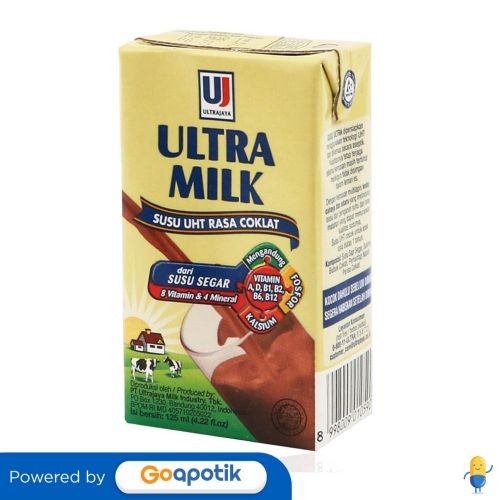 Jual Ultra Susu Uht Rasa Cokelat 125 Ml Tetrapak | Shopee Indonesia