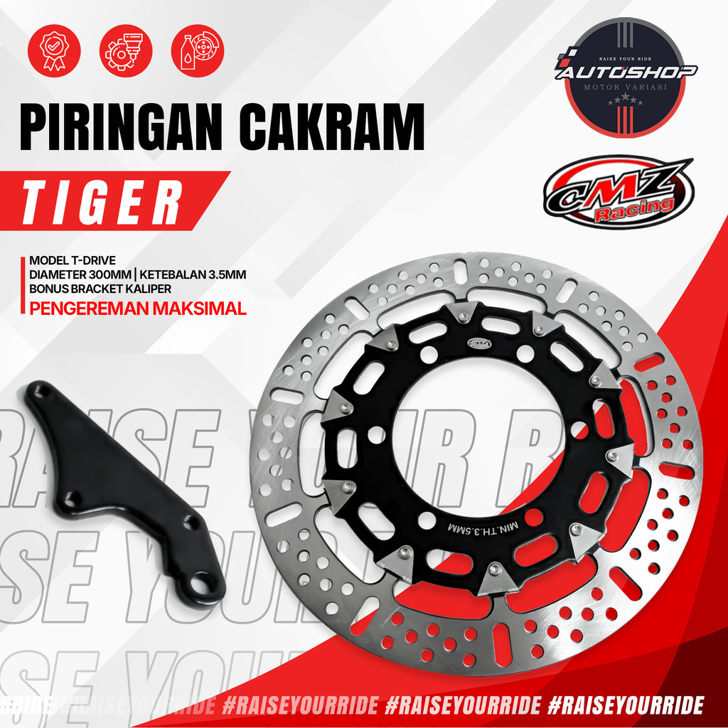 Jual Piringan Cakram Depan 300MM TIGER REVO OLD NEW Bonus Bracket ...