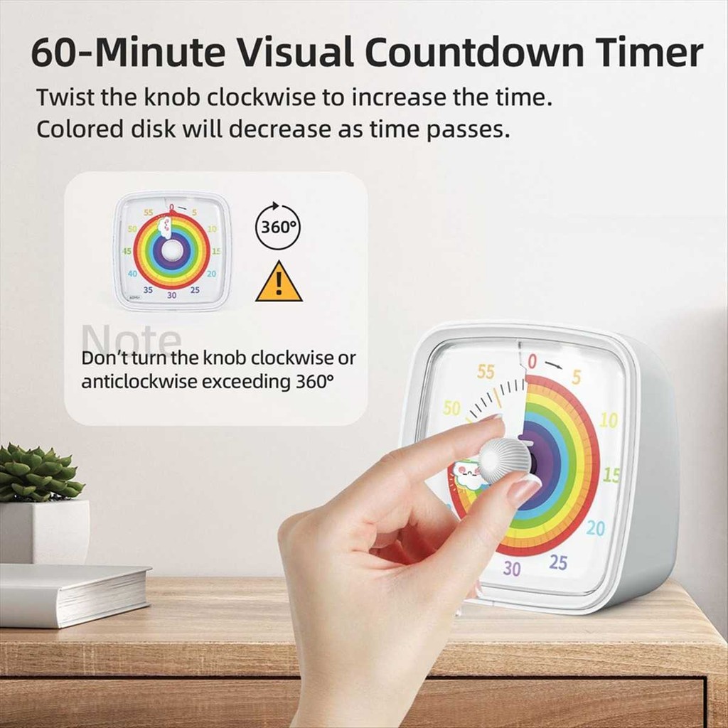 Jual Timer Belajar Visual Rainbow Countdown 60 Minutes Shopee Indonesia