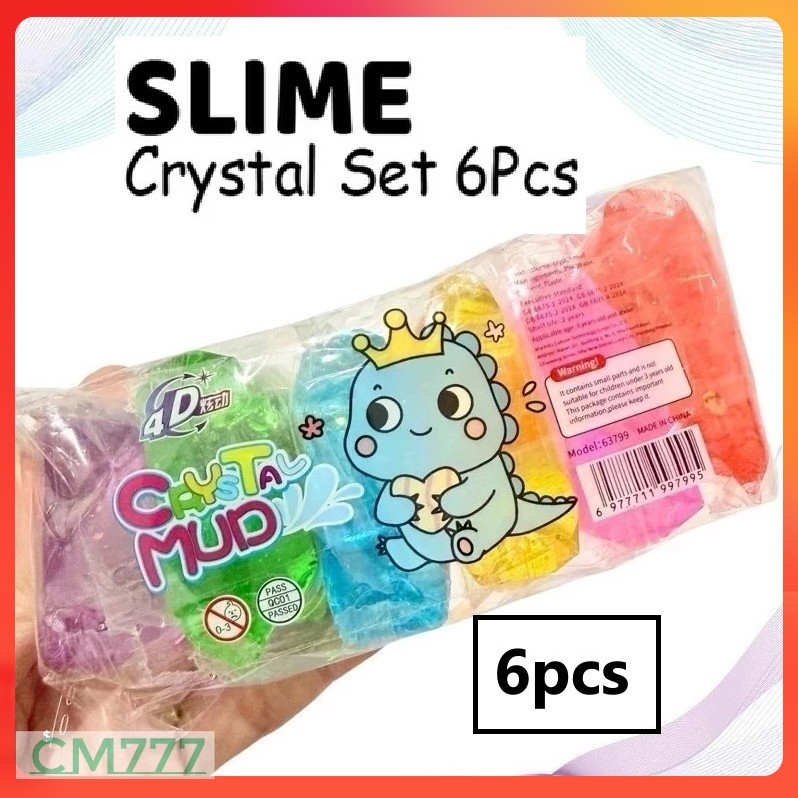 Jual Slime Jelly Crsytal Mud isi 6/Slime Glitter isi 6pcs | Shopee Indonesia