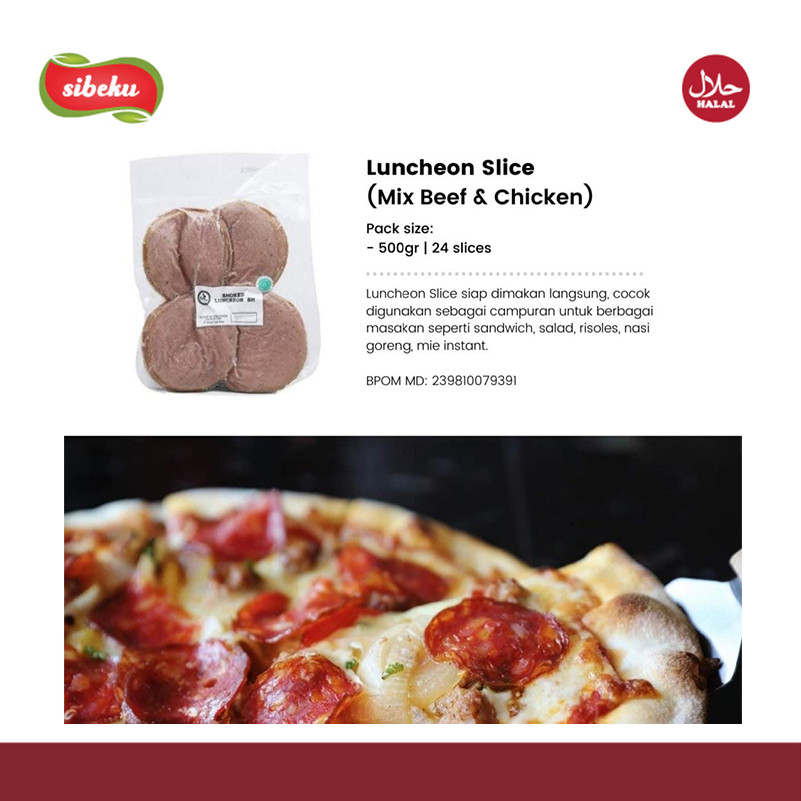 Jual Luncheon Iris / Slice Luncheon Ham Sapi dan Chicken 500g (24 slice ...