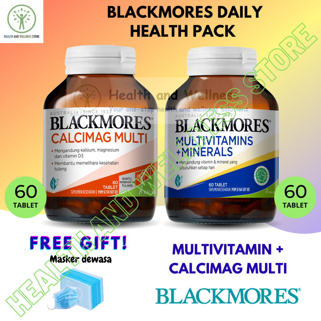Jual Blackmores Calcimag 60 Tablet Dan Multivitamins Minerals 60 Tablet Paket | Shopee Indonesia