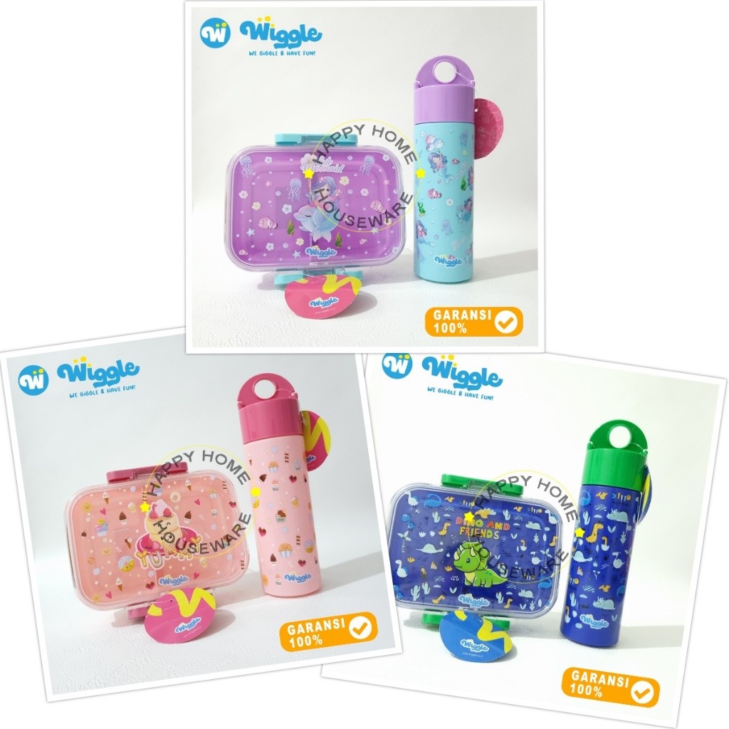 Jual WIGGLE Cheerful Dino / Cute Mermaid / Sweet Pink kids Set Kotak ...