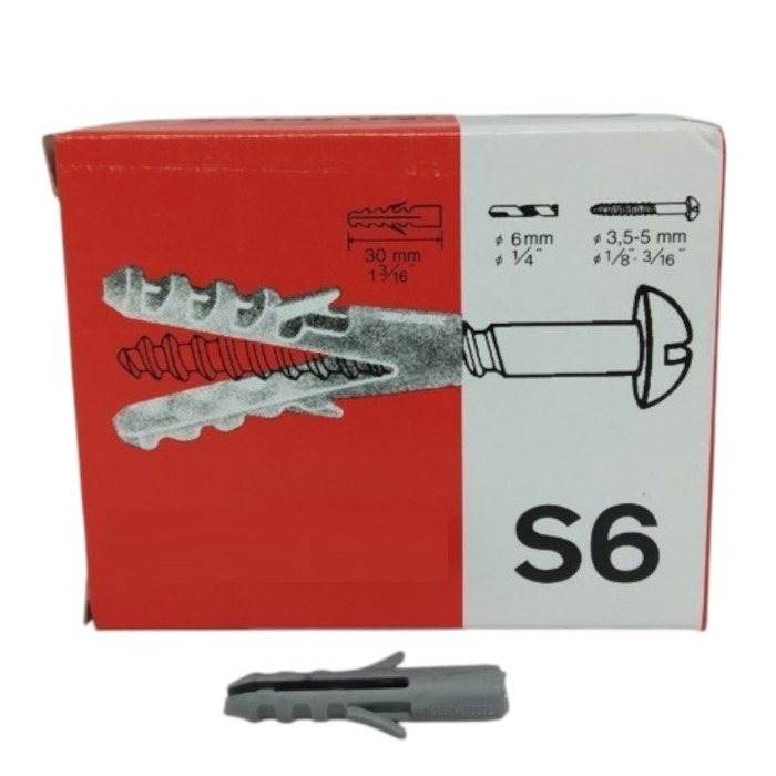 Jual Fisher Viser Piser Fiser Tembok Per Kotak S6 100pcs | Shopee Indonesia