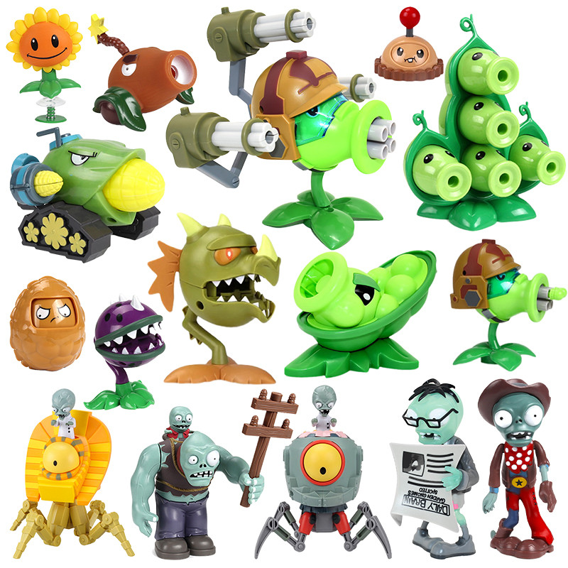 Jual Plants vs Zombies Figures Sunflower Chomper Peashooter Dr. Zombies ...