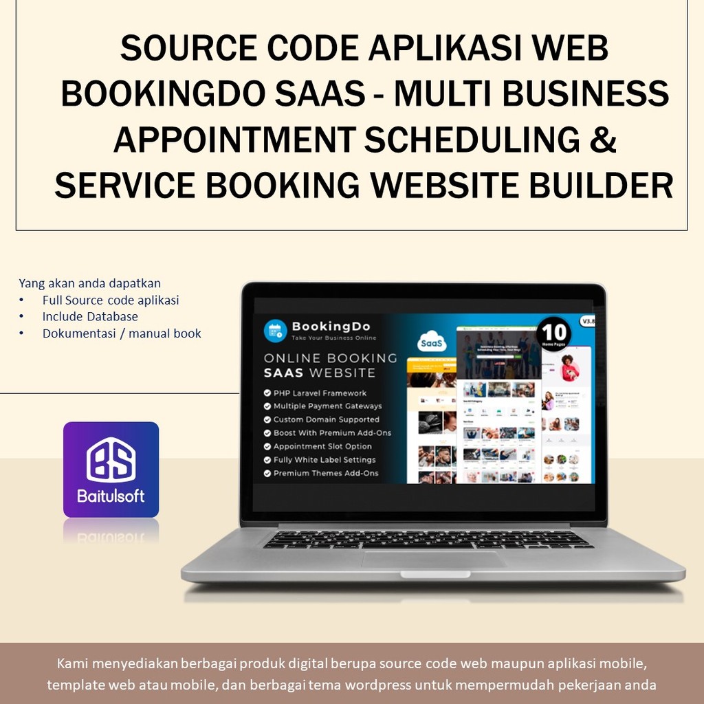 Jual SOURCE CODE APLIKASI WEB BOOKINGDO SAAS - MULTI BUSINESS APPOINTMENT SCHEDULING & SERVICE ...