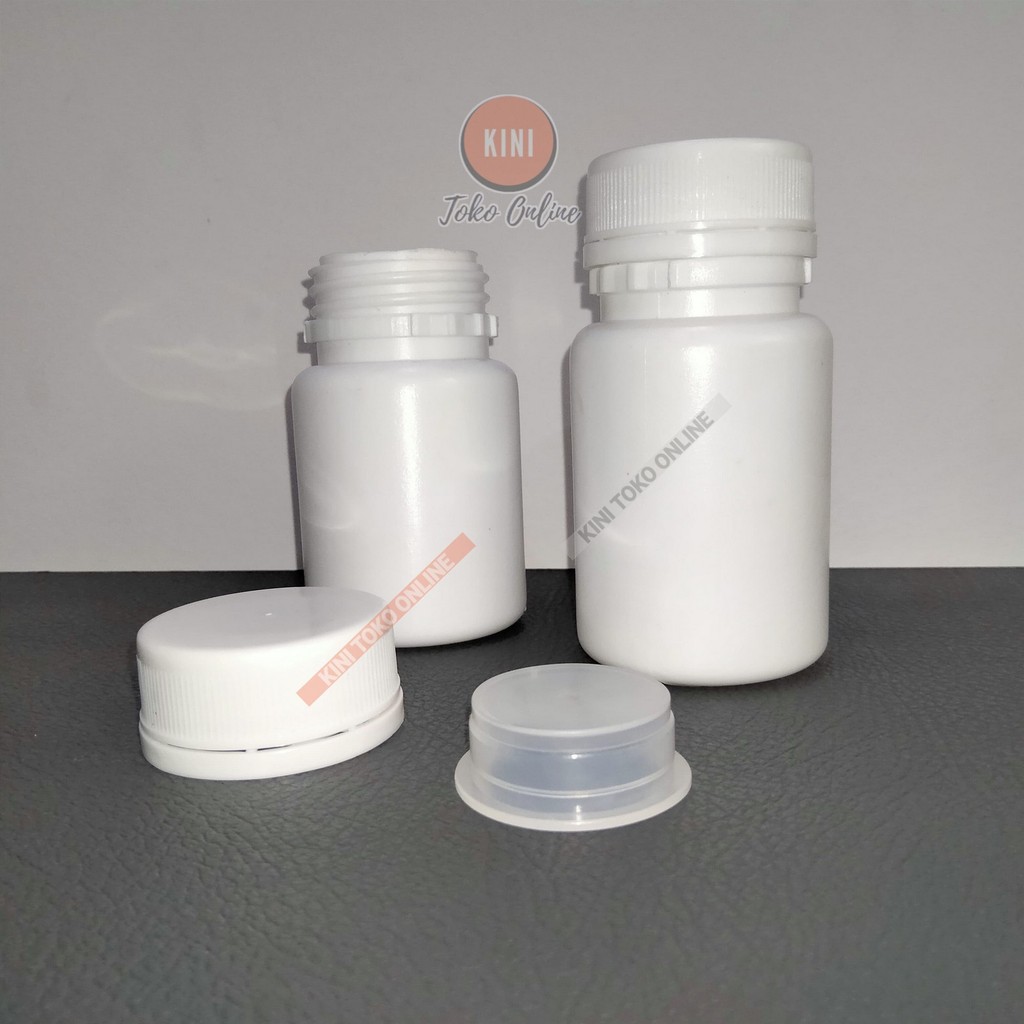 Jual ESTER C Botol HDPE 50 100 ml Kapsul 30 50 60 80 Obat Curlife Plastik Bulat Putih Tebal ...