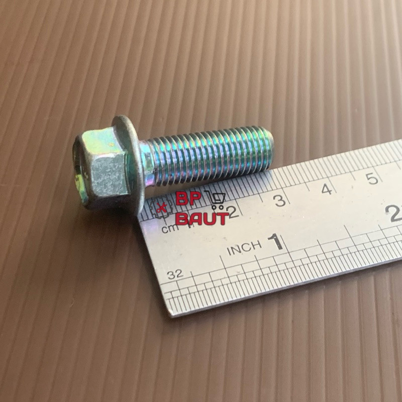 Jual BAUT TOPI/FLANGE BOLT M10x30 KUNCI 14/BAUT TOPI M10 PANJANG 3CM ...