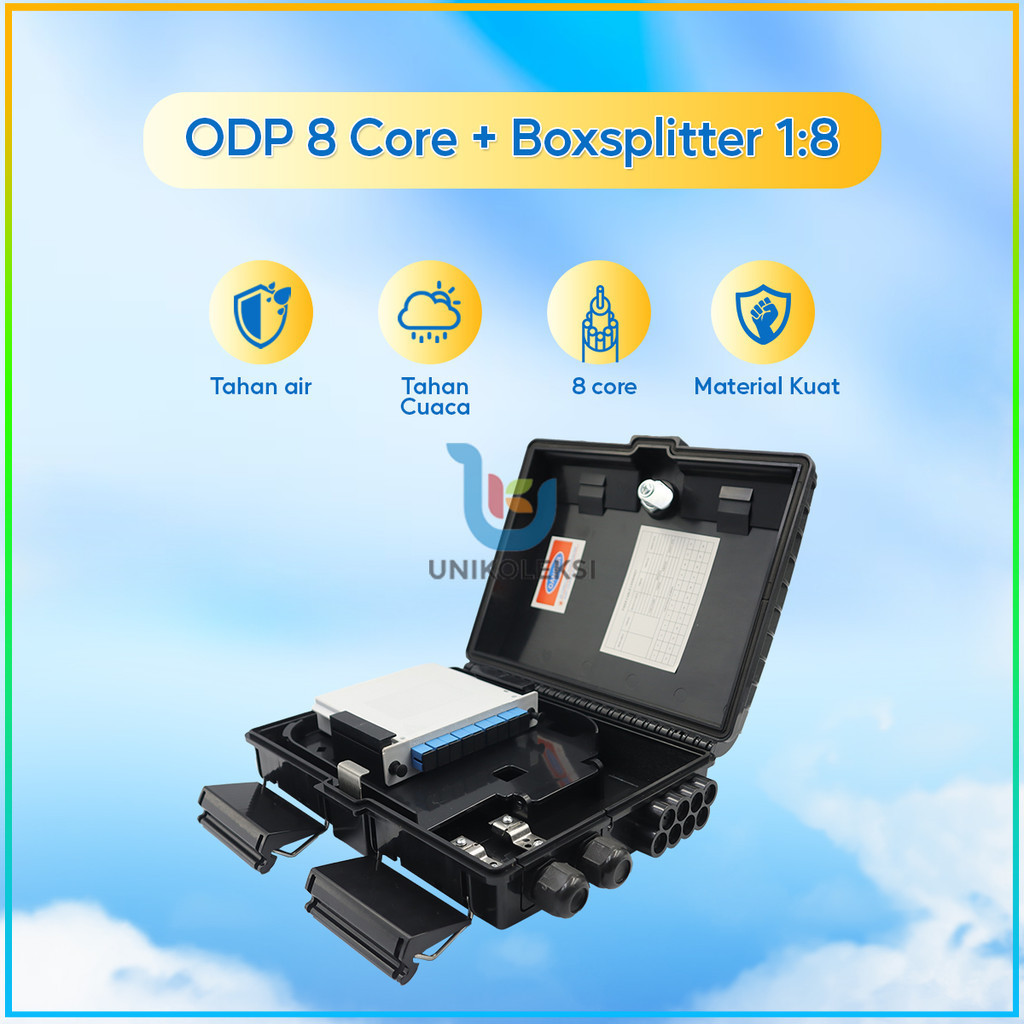 Jual Dengan Double Lock ODP 8 Core Lengkap Model Spliter Box 1/8 Fullset Optical Distribution ...