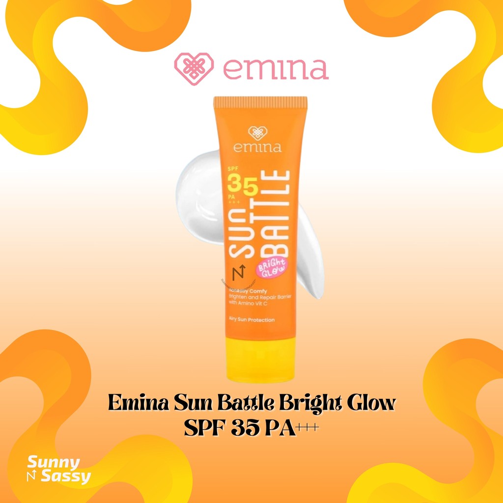 Jual Emina Sun Battle Bright Glow SPF 35 PA+++ - Sunscreen Serum Amino Vitamin C - Cerah, Ringan ...