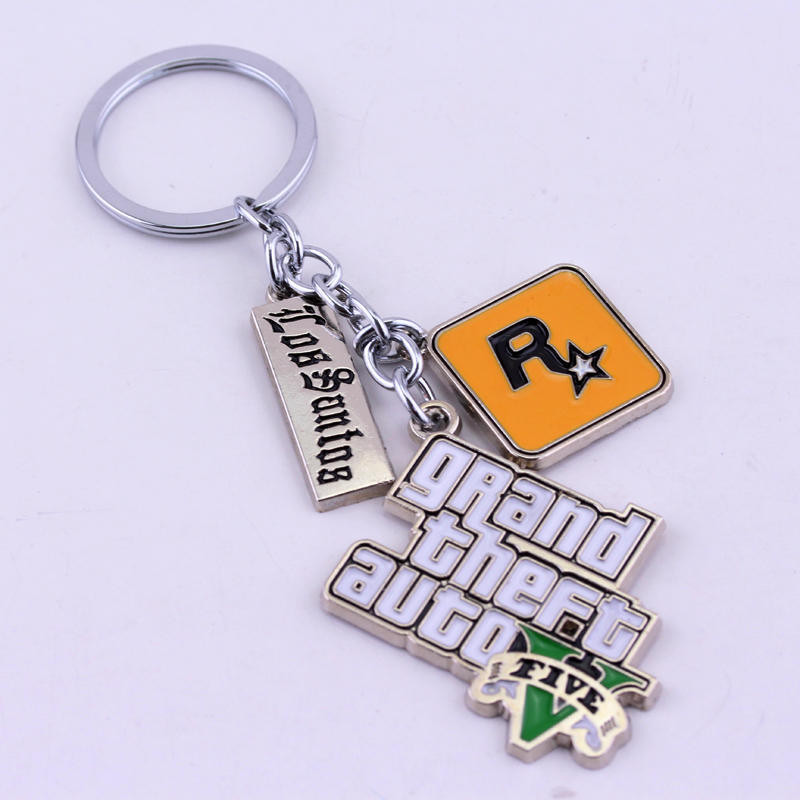 Jual ZRM Game Grand Theft Auto 5 Keychain Men Fans Letter Key Chain ...