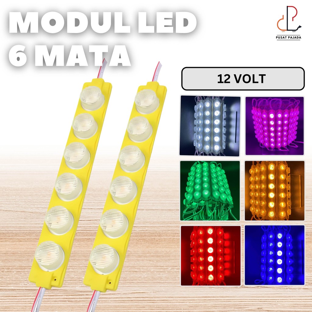 Jual Lampu LED Module Strip Variasi Motor Mobil Truk Fuso 1x6 Putih Merah Hijau Kuning Biru Pink ...
