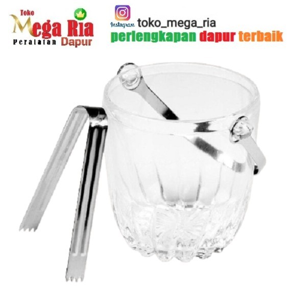Jual Tempat Wadah Es Batu Kristal 1000 ml Glass Tebal Ice Bucket - BT ...