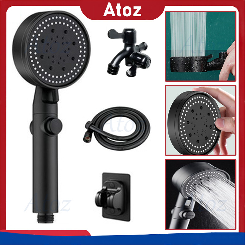 Jual kepala shower premium/kepala shower portabel yang bisa disesuaikan/hitam kepala shower set ...
