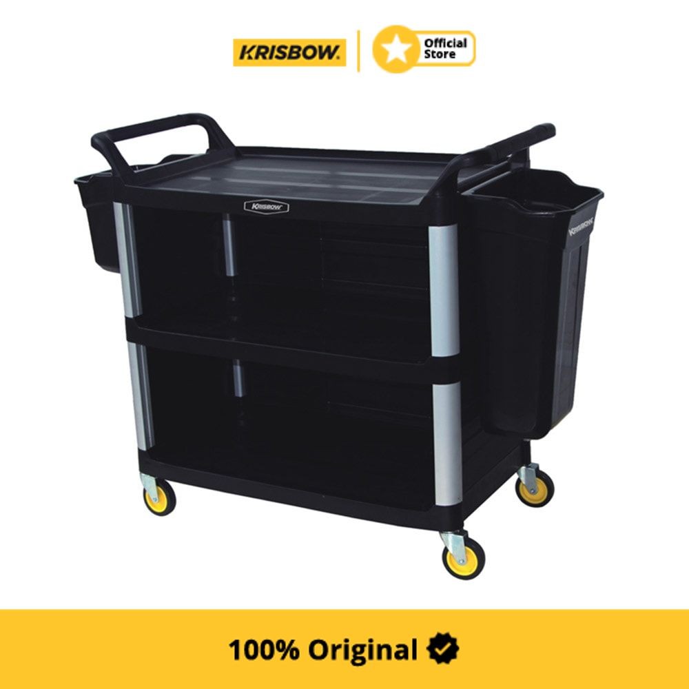 Jual Krisbow Rak Troli 3 Tingkat Trolley Dengan Ember - Hitam | Shopee ...