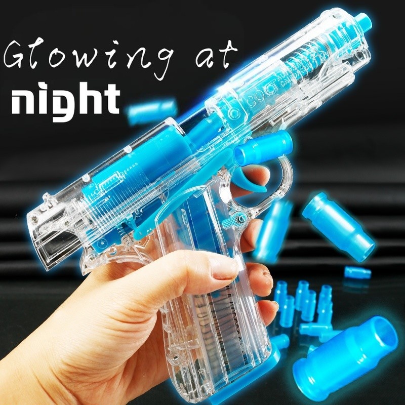 Jual Children's toy gun Luminous Soft Bullet simulation boy girl Glock ...