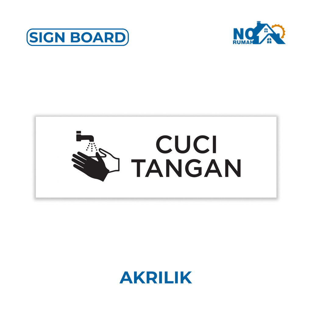 Jual Otello Signage Cuci Tangan Sign Board Akrilik Print Papan Nama ...