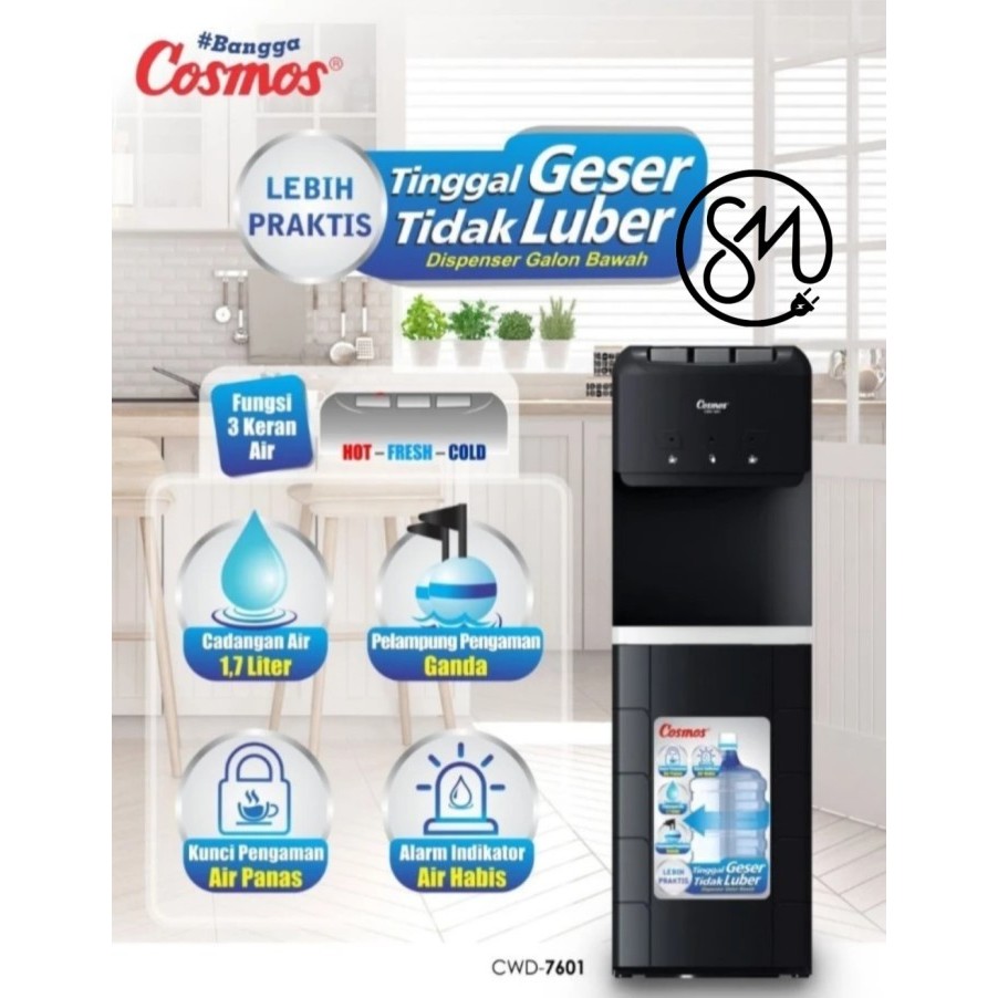 Jual Dispenser Cosmos CWD-7601 Galon bawah CWD7601 Bottom Load 3 kran ...