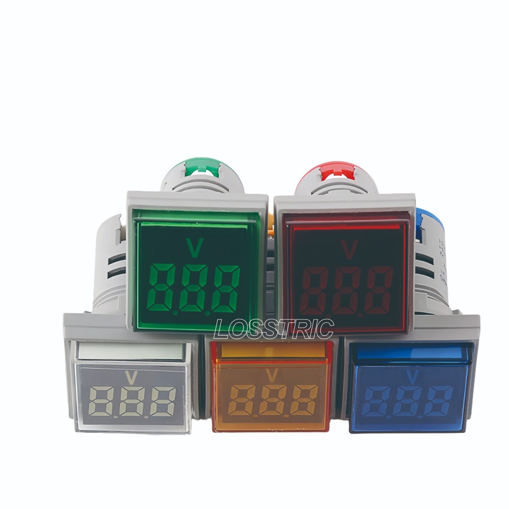 Jual PILOT LAMP LED VOLT METER 22mm KOTAK | Shopee Indonesia