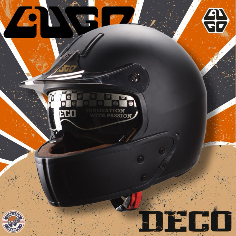 Jual Helm Dewasa SNI LUGO DECO 1957 Retro Half face + Mouth Guard Cakil ...