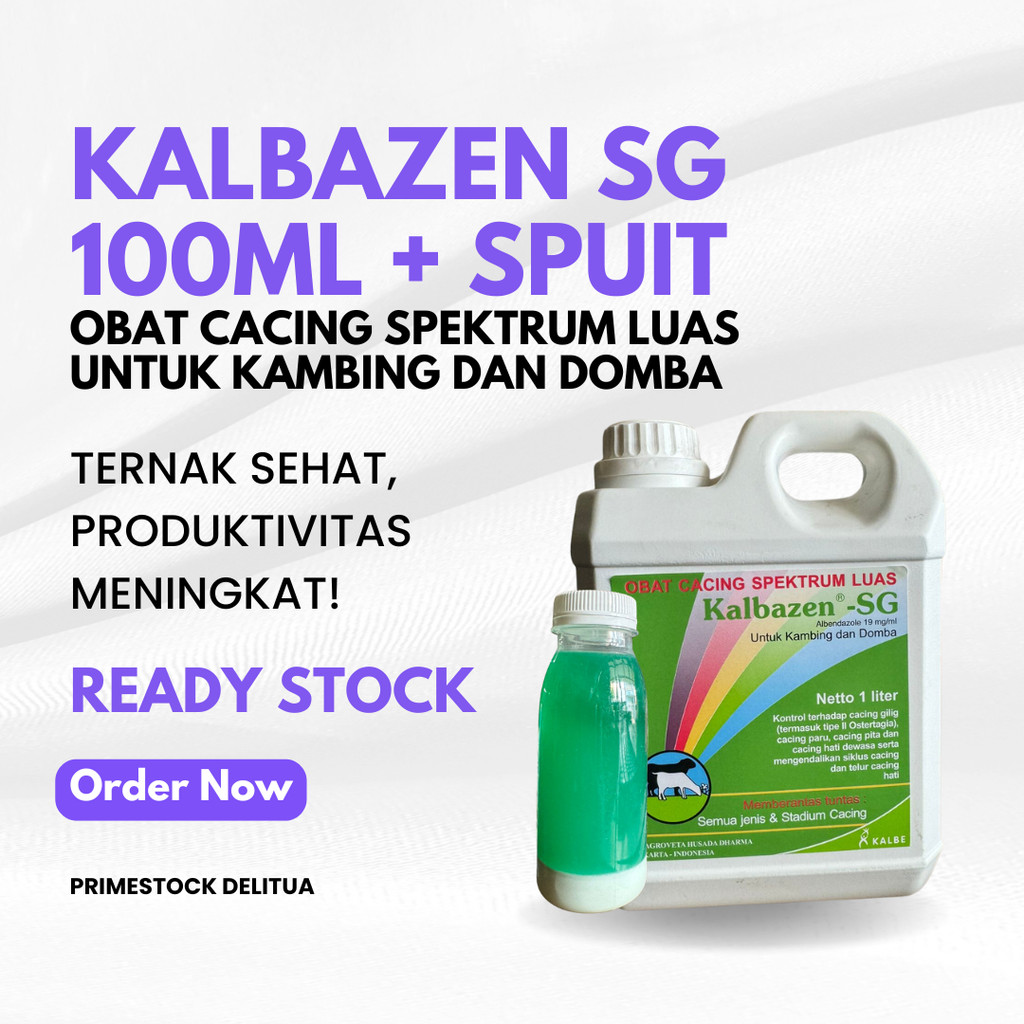 Jual Kalbazen SG 100ml + Spuit: Obat Cacing Spektrum Luas untuk Kambing ...