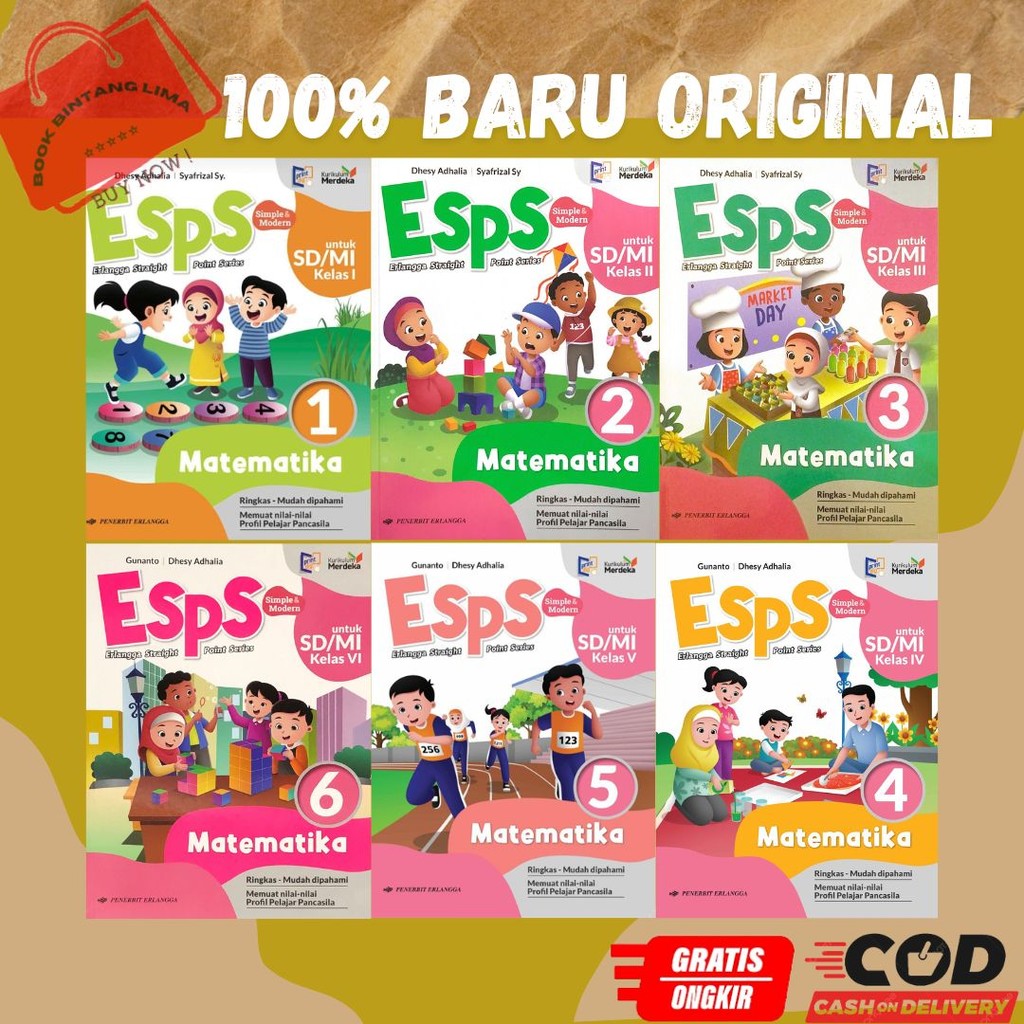 Jual BUKU KURIKULUM MERDEKA ESPS MATEMATIKA SD/MI Kelas 1 2 3 4 5 6 - Penerbit Erlangga - Dhesy ...