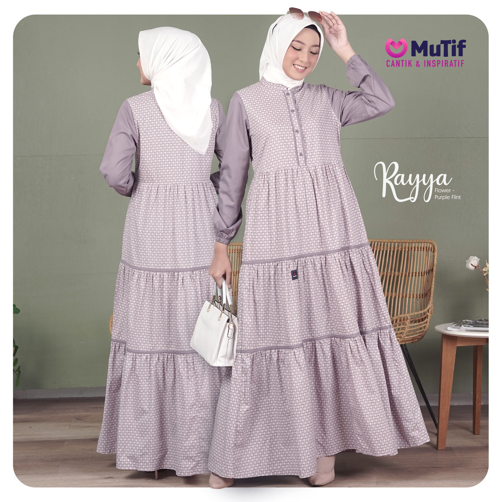 Jual MUTIF Rayya Gamis Maxi Wanita Dewasa Dress Panjang Resleting Busui ...