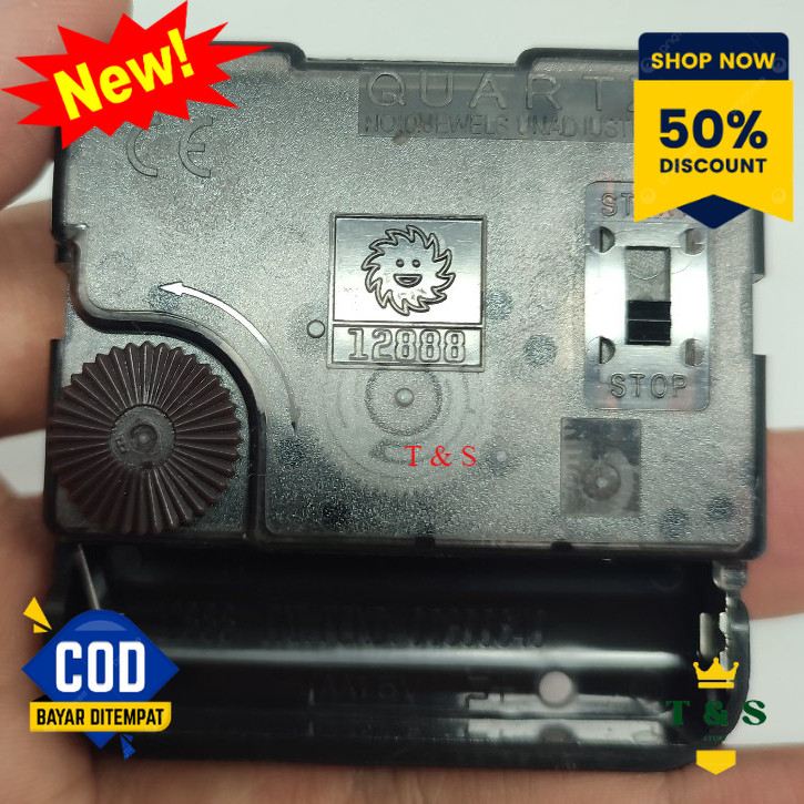 Jual Mesin Jam Dinding Quartz 12888, On/Off Detak Halus, Original High Quality | Shopee Indonesia