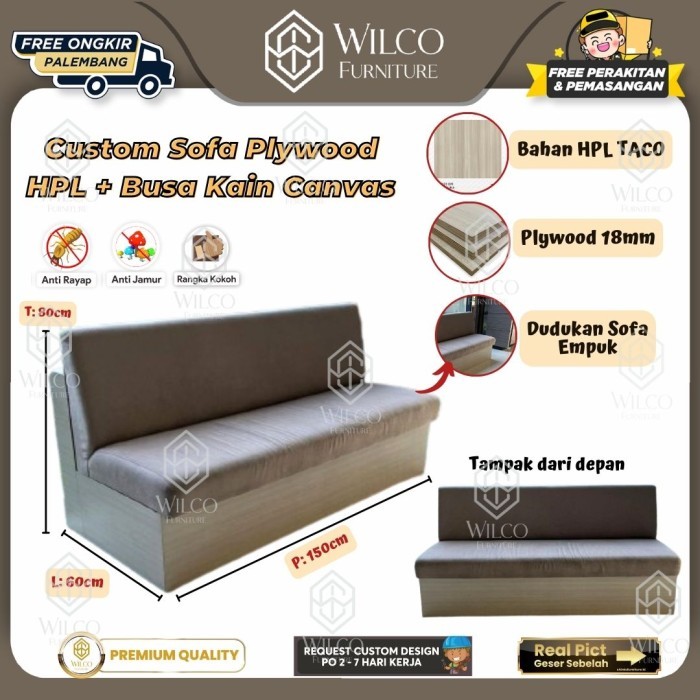 Jual Custom Sofa Plywood HPL + Busa Kaina Canvas | Sofa Tamu HPL Taco ...