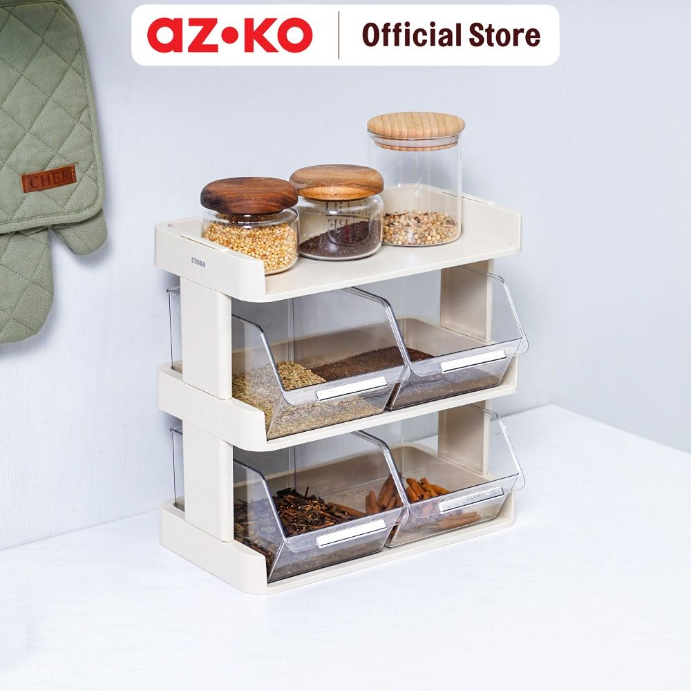 Jual AZKO Stora Rak Dapur Tingkat - Putih Toffee Organizer Penyimpanan ...