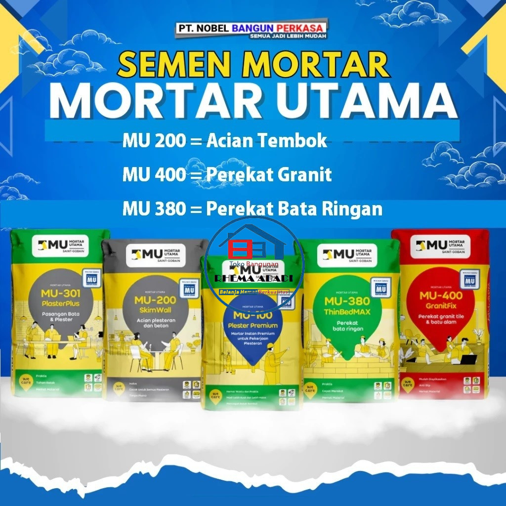 Jual RHEMA SEMEN KILOAN SEMEN MU200 MU400 MU380 Mortar Utama / MU 200 ...