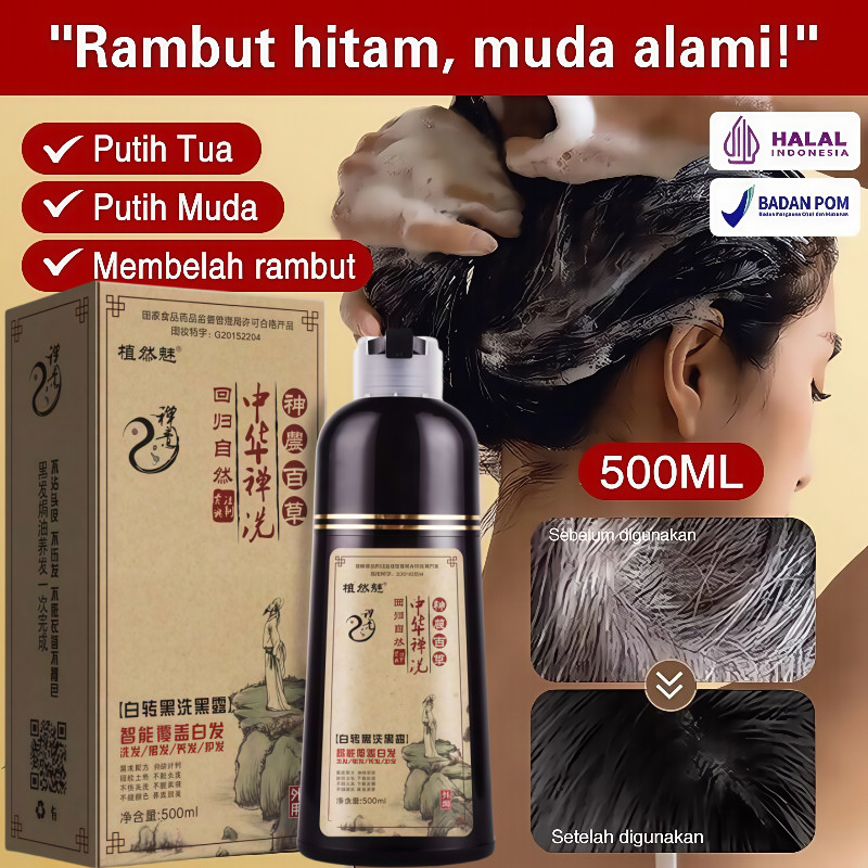 Jual Chinese Hair Color Shampoo Herbal Hair Dye Shampoo White Hair into ...