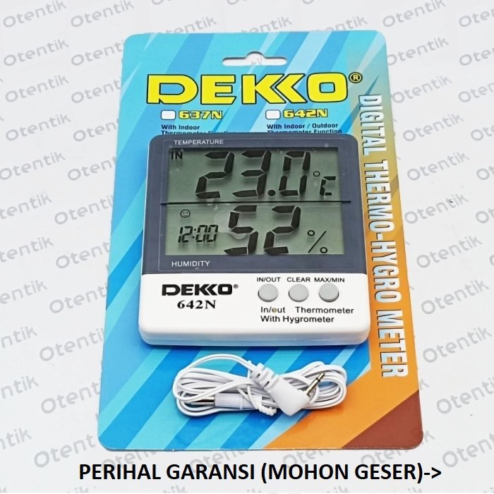 Jual DEKKO 642N THERMOMETER WITH HYGROMETER DIGITAL - HUMIDITY ...