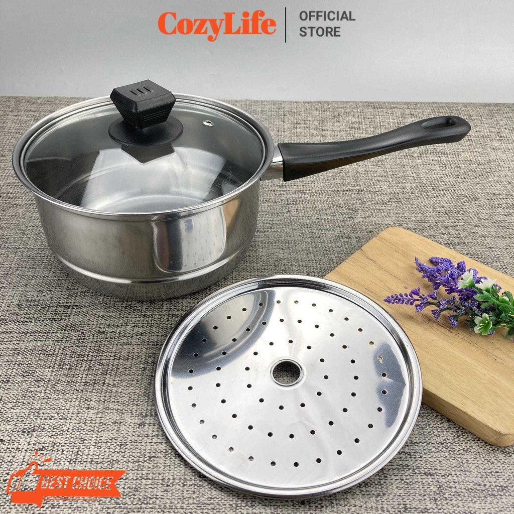 Jual COZYLIFE Panci susu steamer Kukus milk pot 18 CM /dengan kukusan steamer multifungsi ...