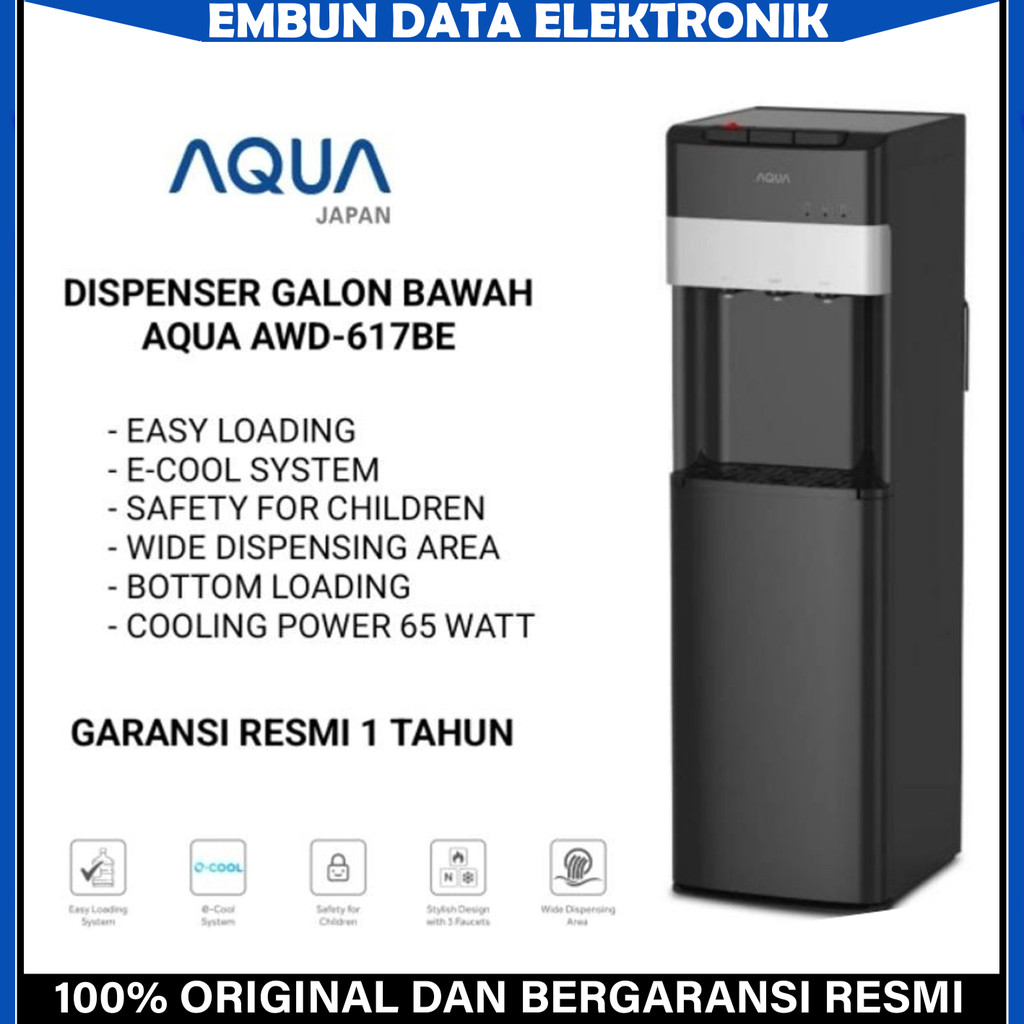 Jual Aqua Dispenser Galon Bawah AWD-617BE Low Watt Garansi Resmi 1 ...