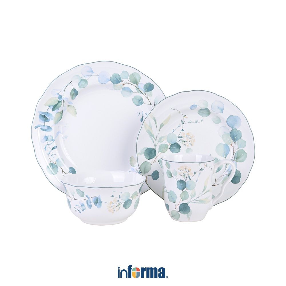 Jual Informa Appetite Set 16 Pcs Perlengkapan Makan Ivy Leaf - Biru ...