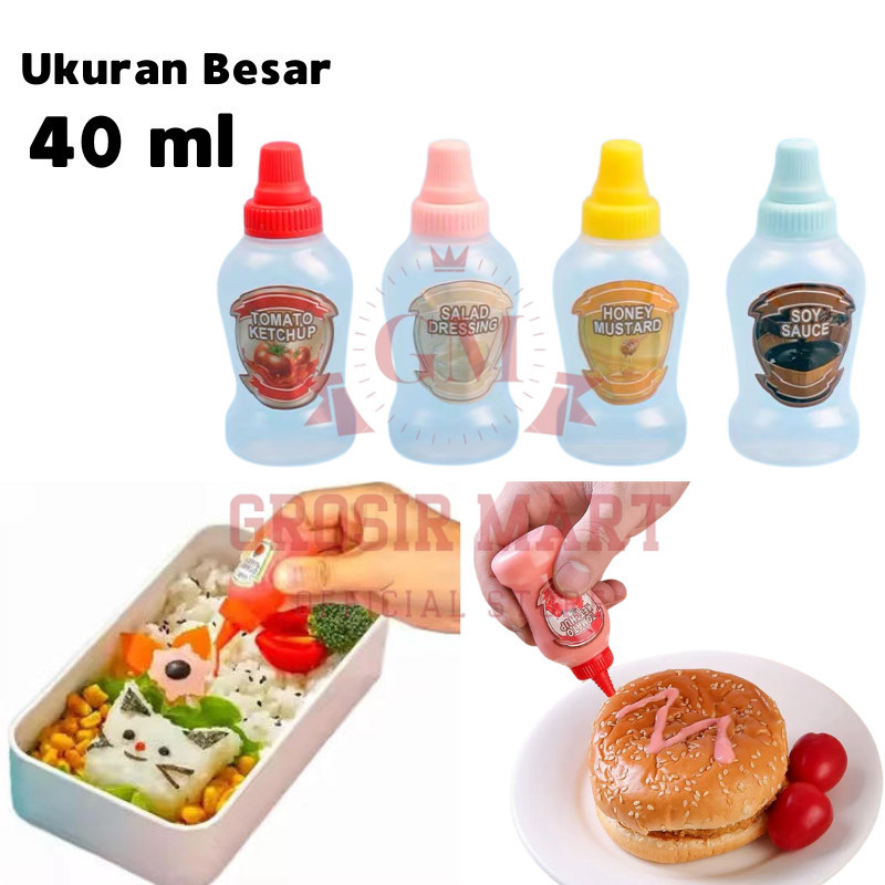 Jual Ukuran Besar Botol Saos Tempat Saus Bento Bekal Anak Sekolah TK SD ...